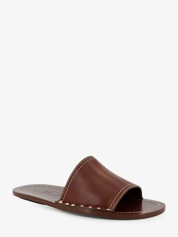 TOTEME Low Leather Sandals With Metal Studs - Multicolor