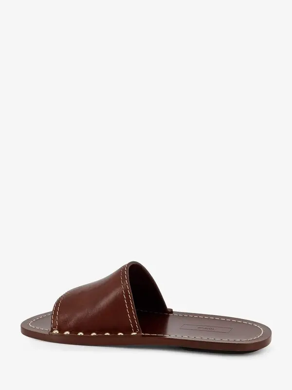 TOTEME Low Leather Sandals With Metal Studs - Multicolor