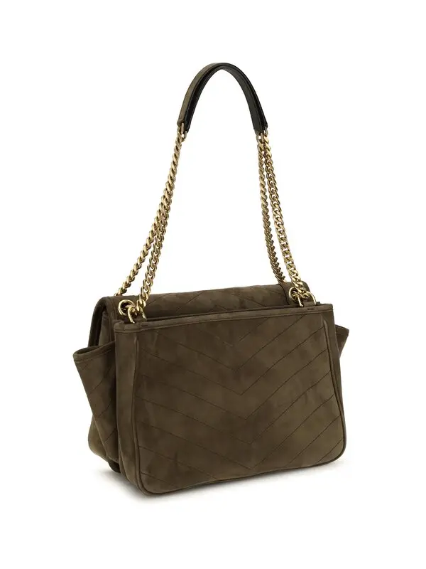 Saint Laurent Niki Tripouch Suede Shoulder Bag