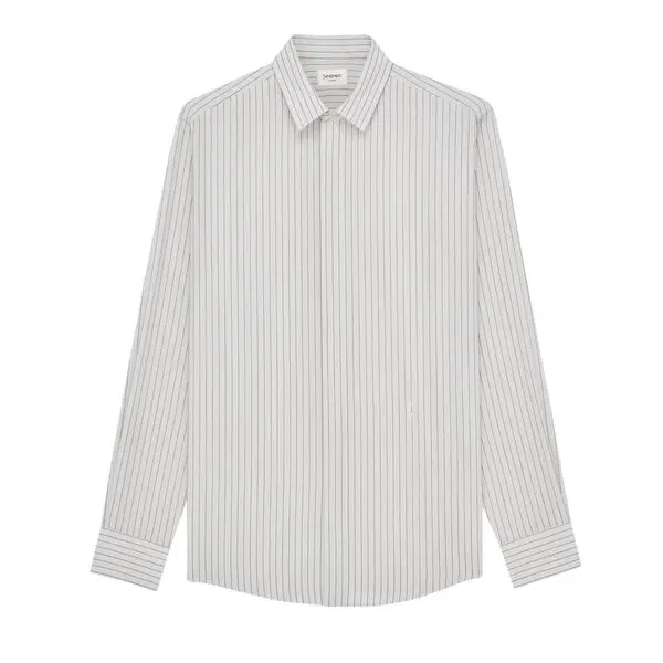 Saint Laurent Slim Fit Cassandre Shirt - Gray