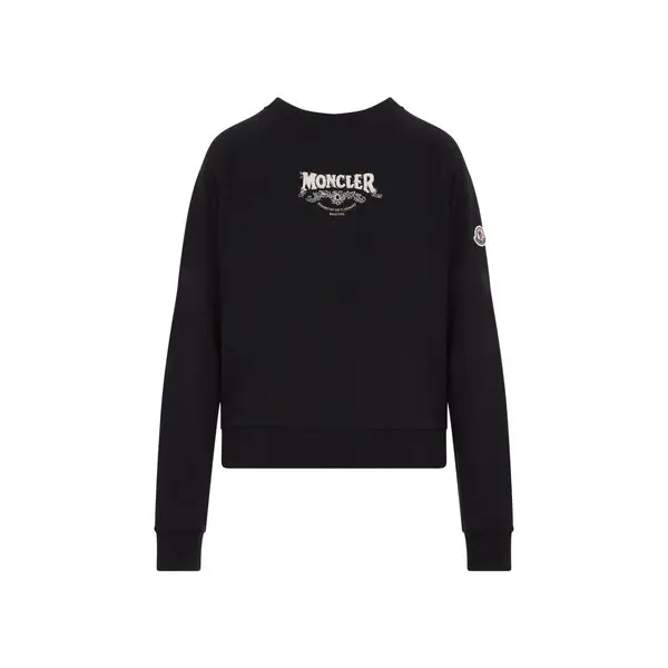 Moncler Cotton Blend Crewneck Sweatshirt - Black