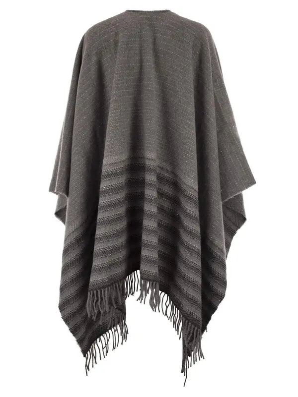 Peserico Virgin Wool And Cashmere Cape - Gray