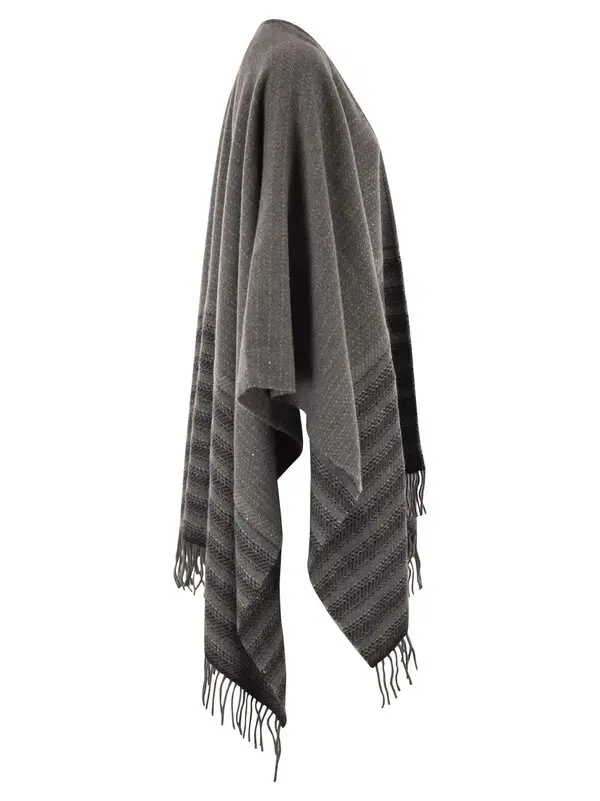 Peserico Virgin Wool And Cashmere Cape - Gray