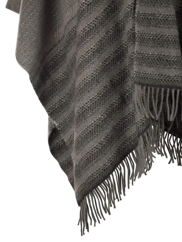 Peserico Virgin Wool And Cashmere Cape - Gray