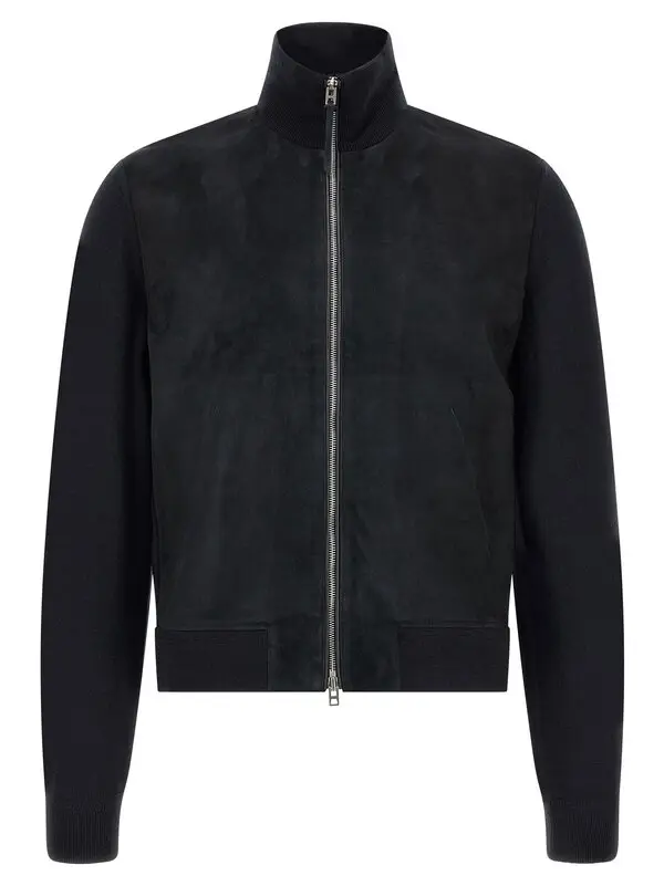 TOM FORD Two-material Cardigan - Blue