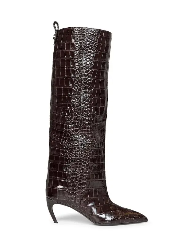 Attico Croco-printed Leather Lea High Boots - Multicolor