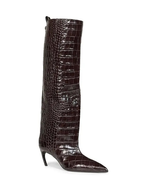 Attico Croco-printed Leather Lea High Boots - Multicolor