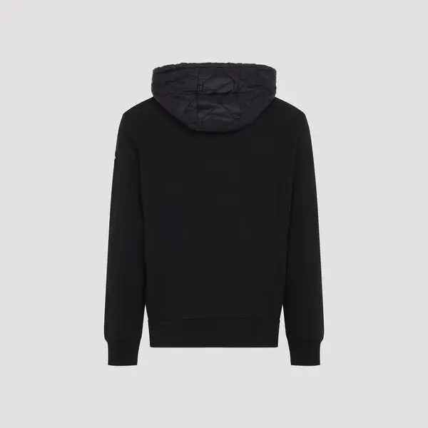 Moncler Quilted Panel Zip Up Hooded Sweatshirt