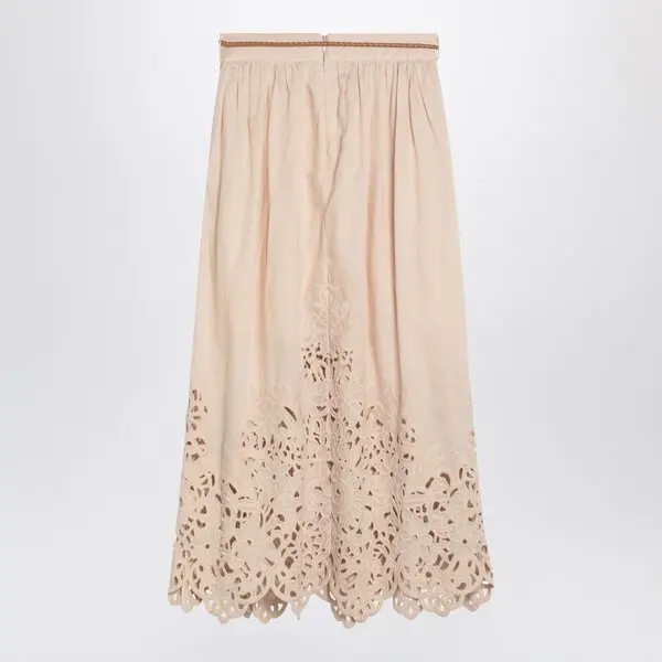 Zimmermann Wylie Midi Skirt - Cream
