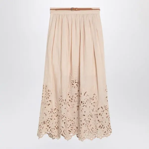 Zimmermann Wylie Midi Skirt - Cream
