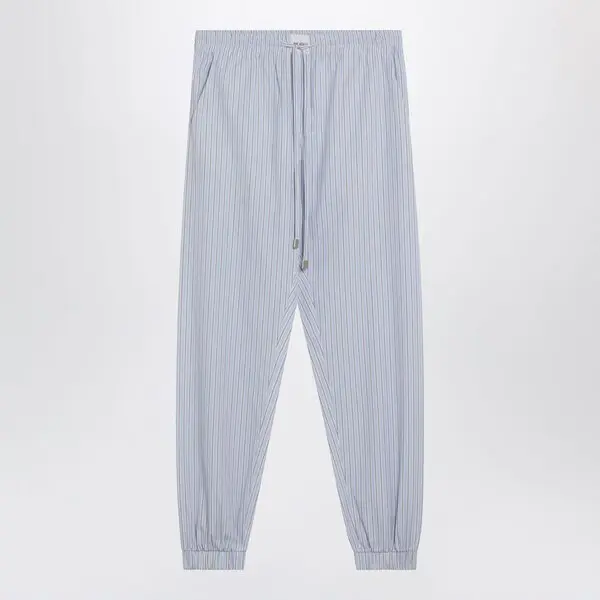 Attico Striped Cotton Poplin Trousers - Blue