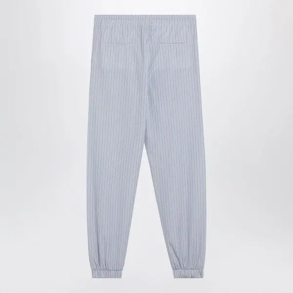 Attico Striped Cotton Poplin Trousers - Blue