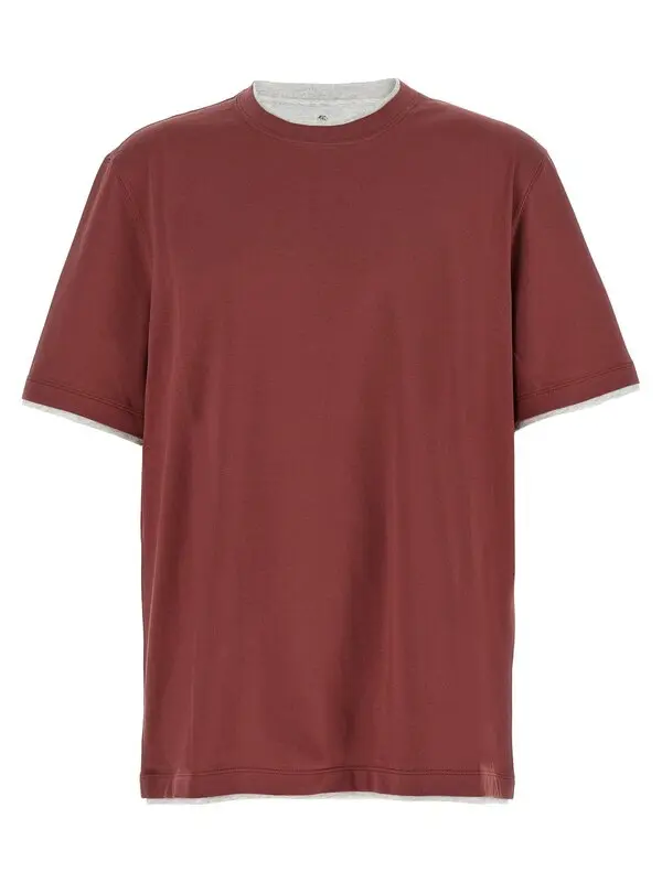 Brunello Cucinelli Double Layer T-shirt - Red