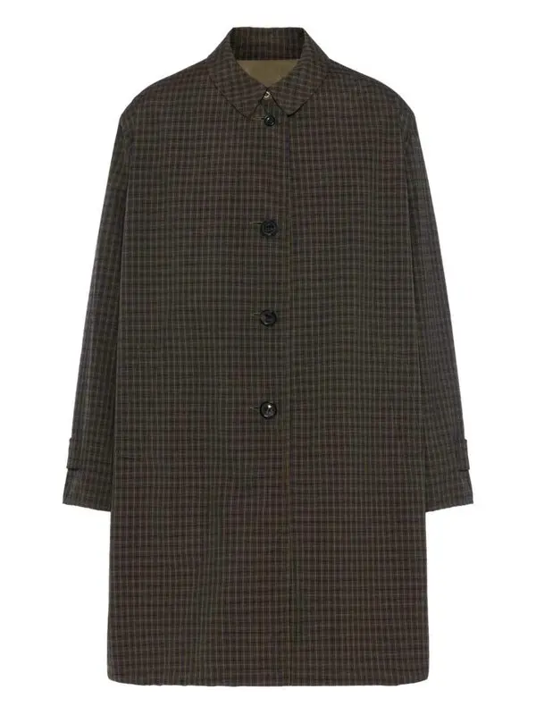 MAISON MARGIELA Buttoned Plaid Trench Coat