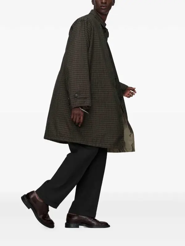MAISON MARGIELA Buttoned Plaid Trench Coat