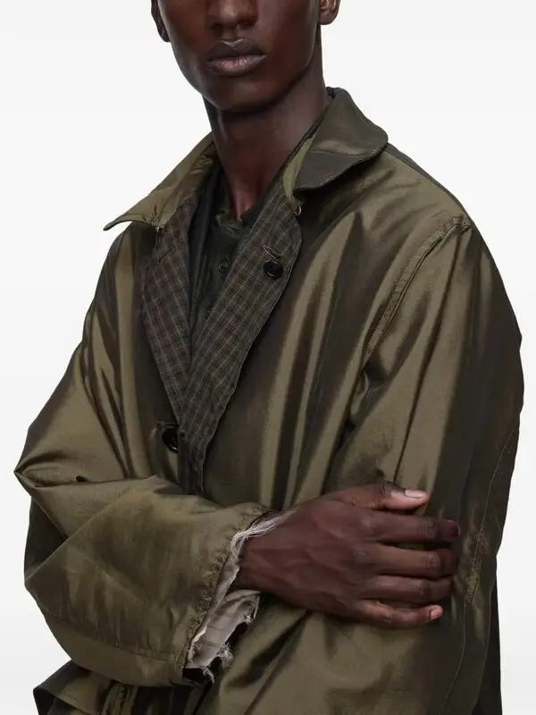 MAISON MARGIELA Buttoned Plaid Trench Coat