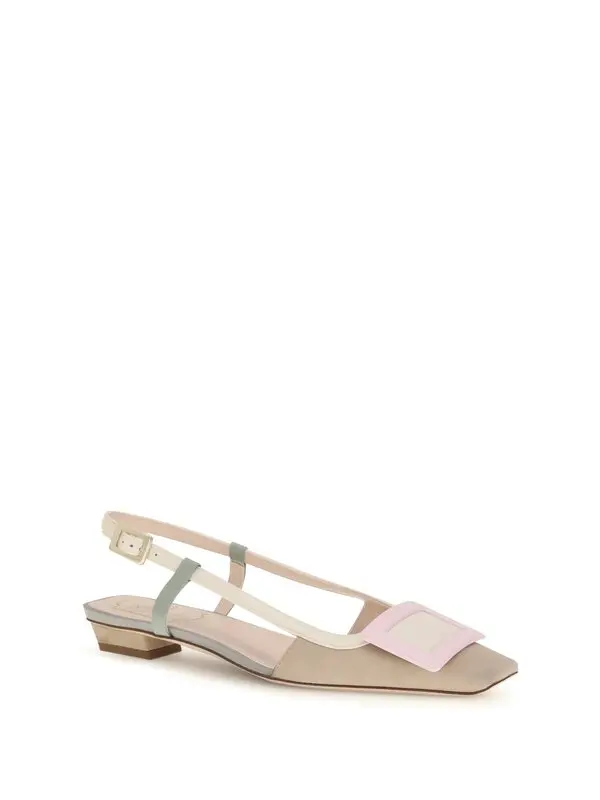 ROGER VIVIER Suede Belle Vivier Slingback Ballerinas
