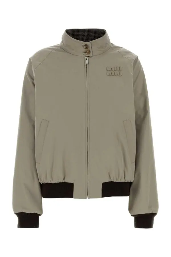 Miu Miu Dove Grey Cotton Blend Reversible Jacket