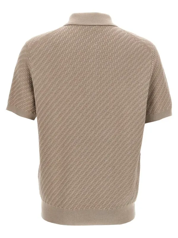 Brioni Knitted Polo Shirt - Cream