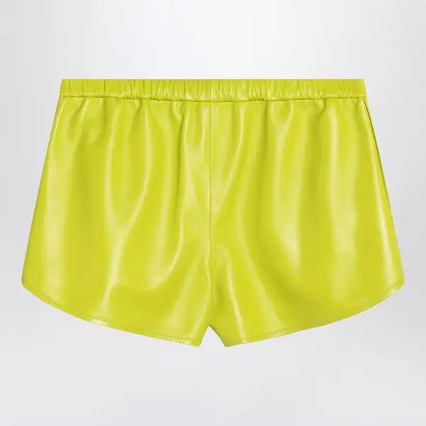 Gucci Lime Shorts In Leather