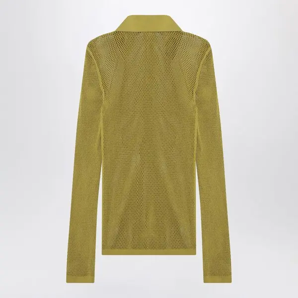 Gucci Pistachio Perforated Technical Knit Polo - Green