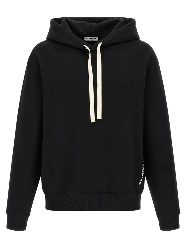 JIL SANDER Cotton Hoodie - Black
