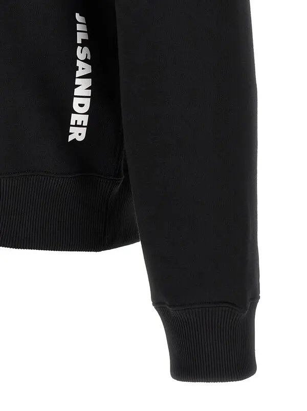 JIL SANDER Cotton Hoodie - Black
