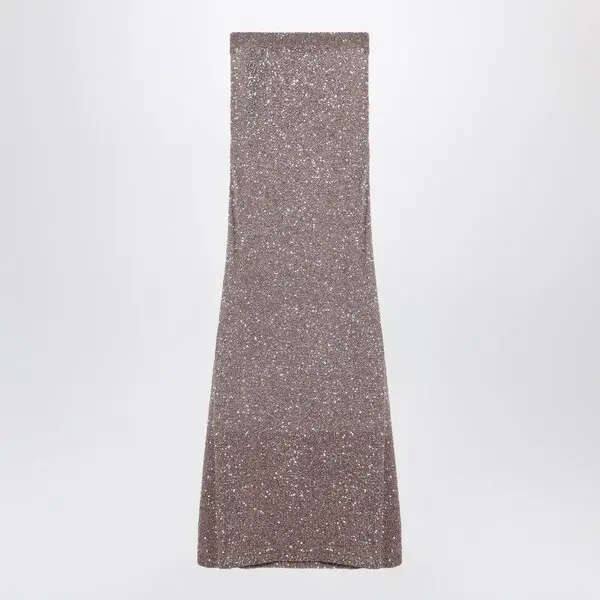 Balenciaga Light /silver Maxi Skirt With Sequins