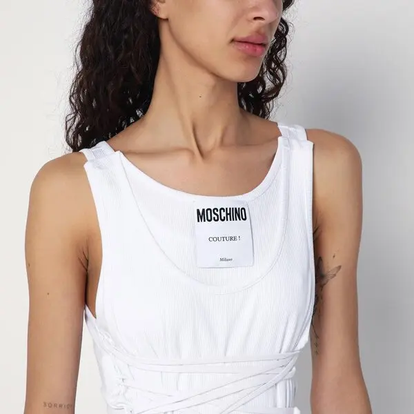 Moschino Viscose Tank Top With Laces