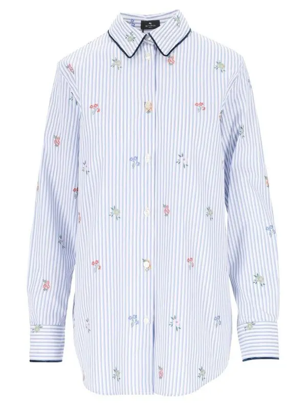 Etro Striped Jacquard Cotton Shirt - Multicolor
