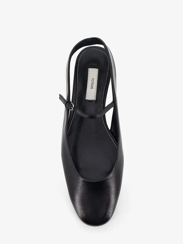 TOTEME Leather Ballerinas - Black