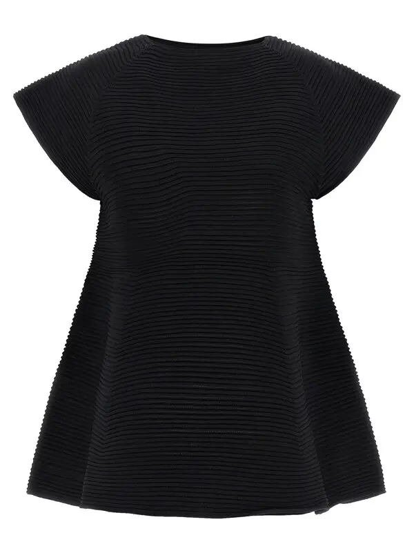 Issey Miyake Corrugated Knit Dress - Black