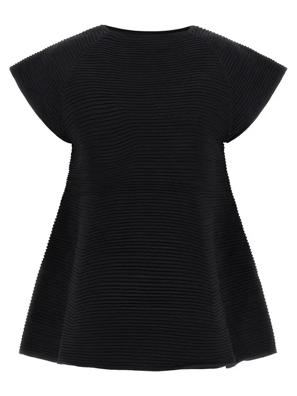 Issey Miyake Corrugated Knit Dress - Black