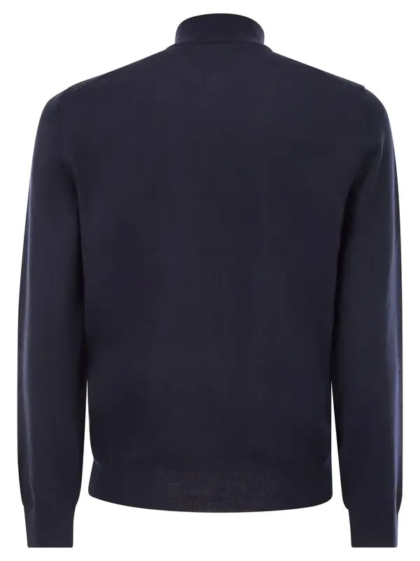 BOSS Virgin Wool Jumper With Zip Collar