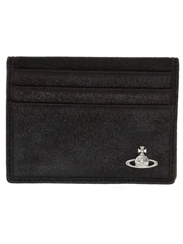 VIVIENNE WESTWOOD Card Holder With Orb Detail - Brown