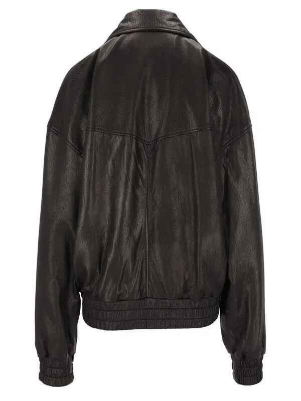Saint Laurent Lambskin Balloon Jacket - Black