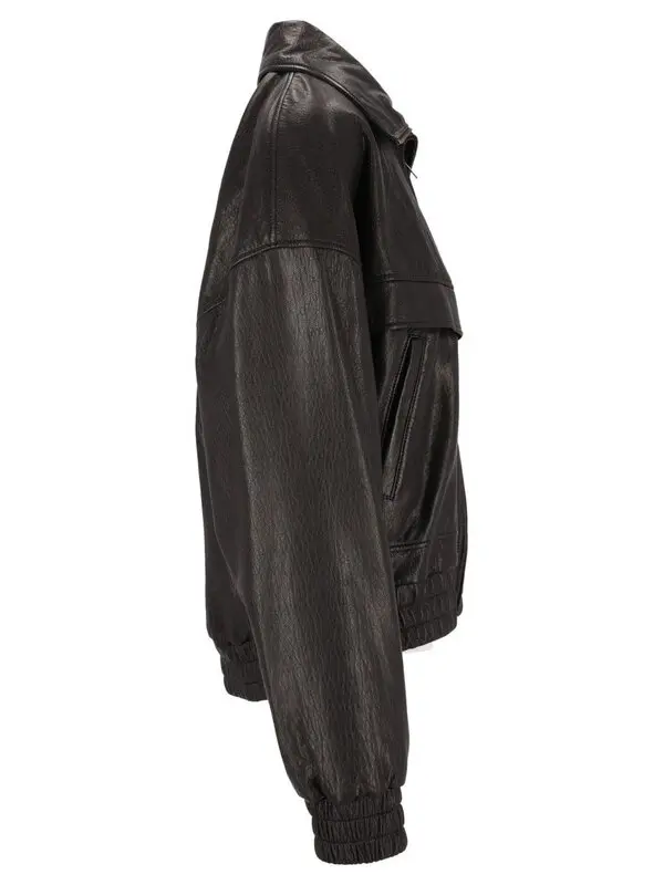 Saint Laurent Lambskin Balloon Jacket - Black