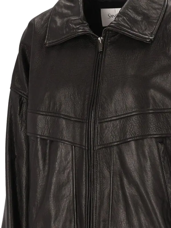 Saint Laurent Lambskin Balloon Jacket - Black