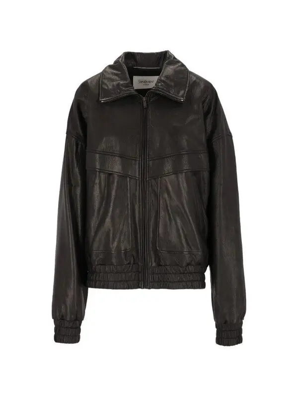 Saint Laurent Lambskin Balloon Jacket - Black