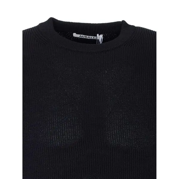 Auralee Flat Yarn Sweater - Black