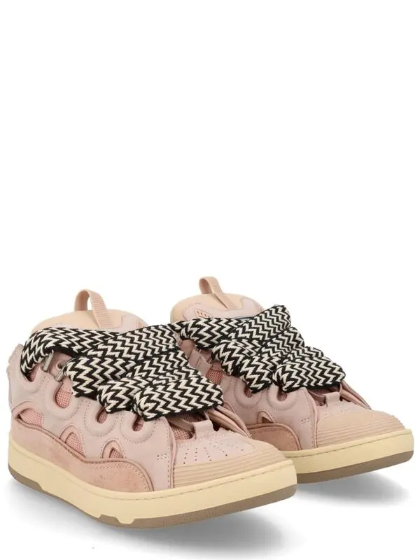 LANVIN Leather Curb Sneakers - Pink