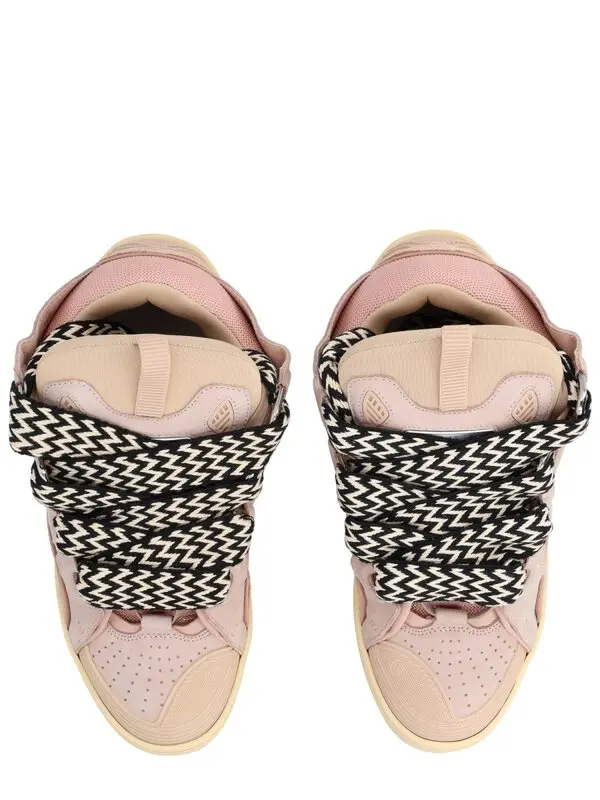 LANVIN Leather Curb Sneakers - Pink