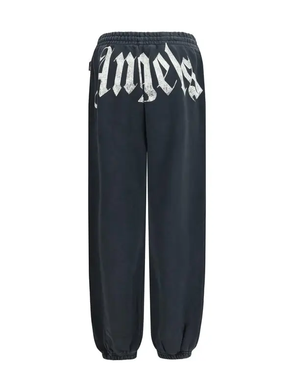 Palm Angels Sweatpants With Drawstring And Logo - Gray