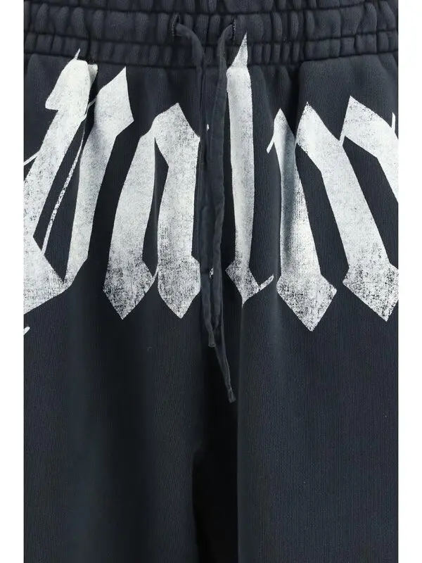Palm Angels Sweatpants With Drawstring And Logo - Gray