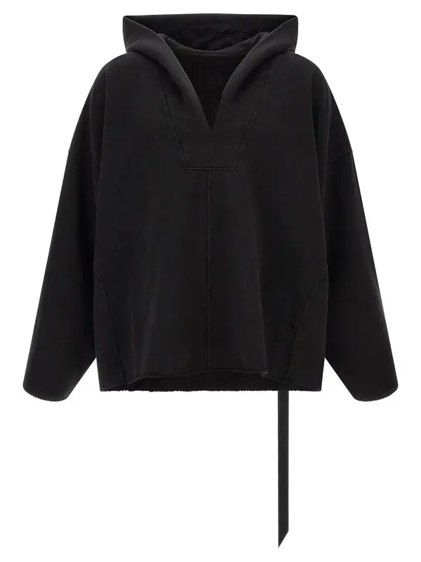 Rick Owens Heavy Cotton Kaftan Hoodie - Black