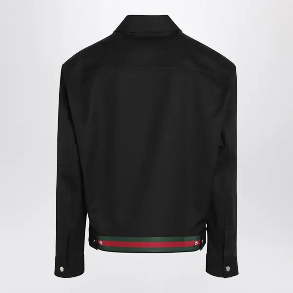 Gucci Cotton Twill Jacket With Web Detail