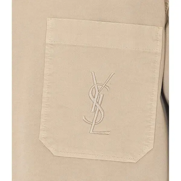 Saint Laurent Cassandre Monogram Logo Overshirt - Cream