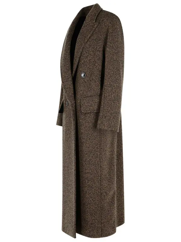 Max Mara Arco 1234' Chocolate Virgin Wool Coat