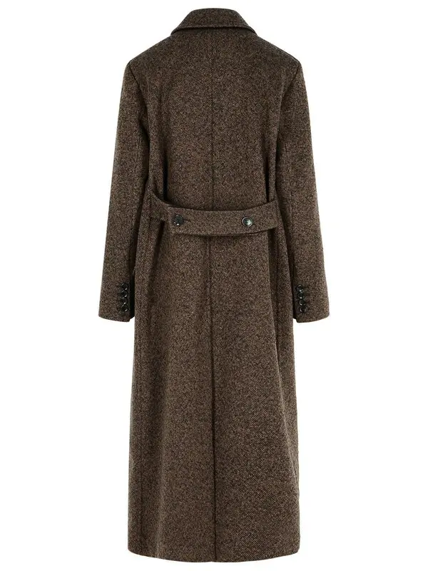 Max Mara Arco 1234' Chocolate Virgin Wool Coat