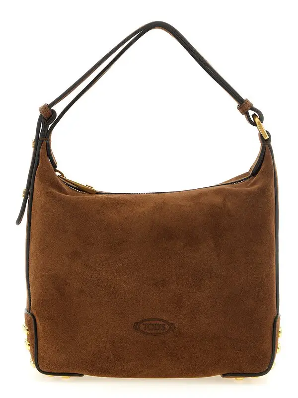 TOD'S Gommini' Mini Suede Shoulder Bag - Brown